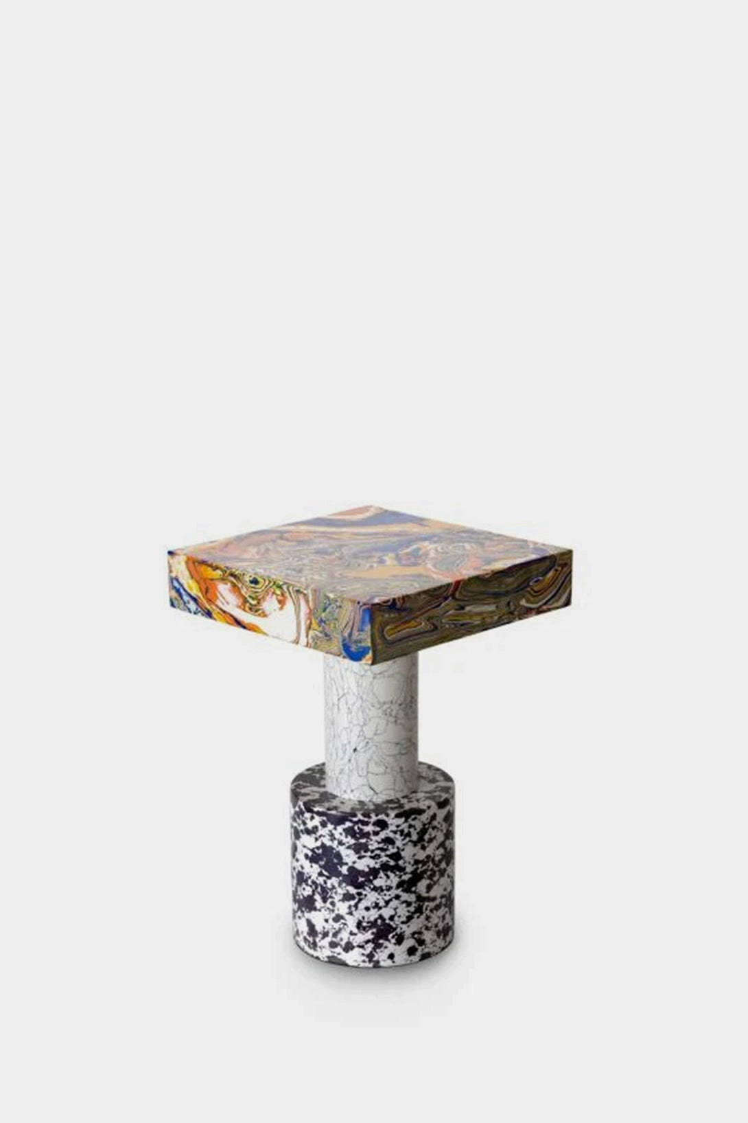 Swirl Side Table,Medium ラウンドテーブル 店舗什器 円卓 空間デザイン 大理石テーブル ブラスレッグ ダイニング ...